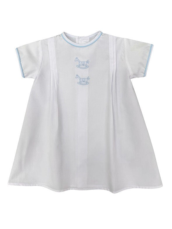 Auraluz White/Blue Day Gown Horse Shadow Emb 3007 5203