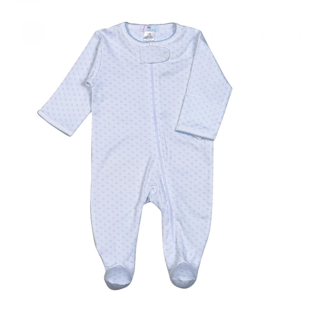 Baby Loren Blue Dot Zipper Footie BDZ-314 5103